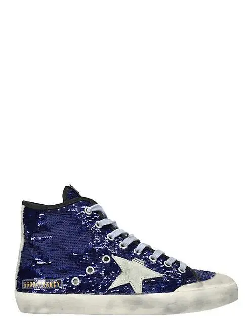GOLDEN GOOSE Francy Woven High-top Trainers - Blue/drk.c
