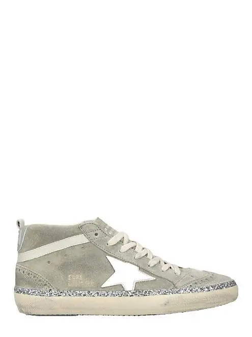 GOLDEN GOOSE Mid Star Leather And Suede Mid-top Trainers - Grey/p.cmb