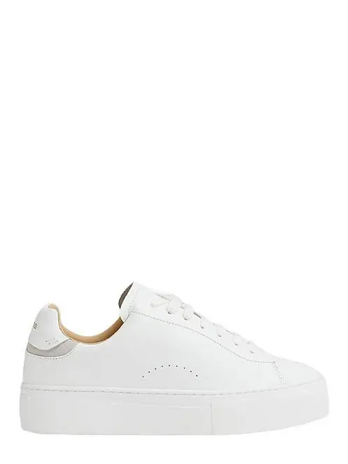 REISS Francesca Chunky-sole Leather Low-top Trainers - White