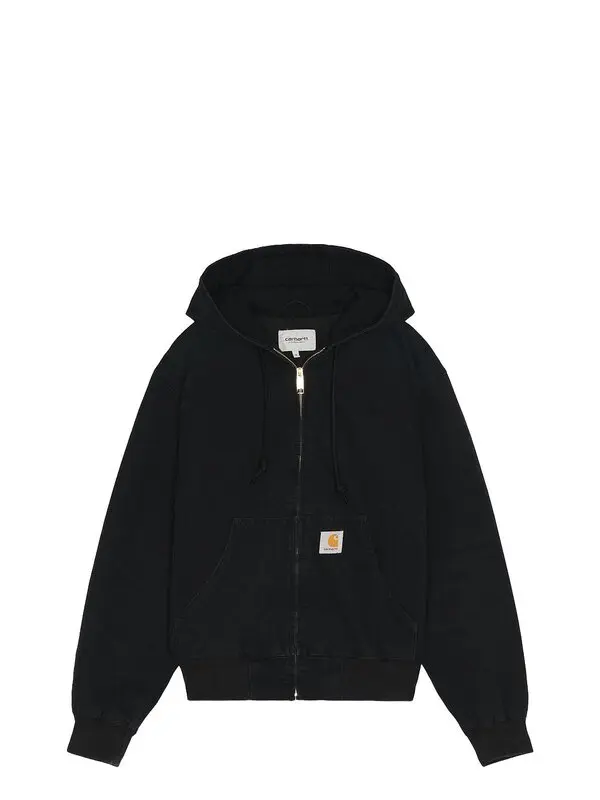 Carhartt Work In Progress Active Hoodie Jacket - Stone Canvas Black