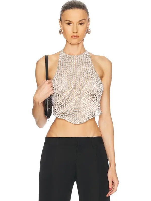 MAY MASHIAH Zoe Top - Ivory & Silver