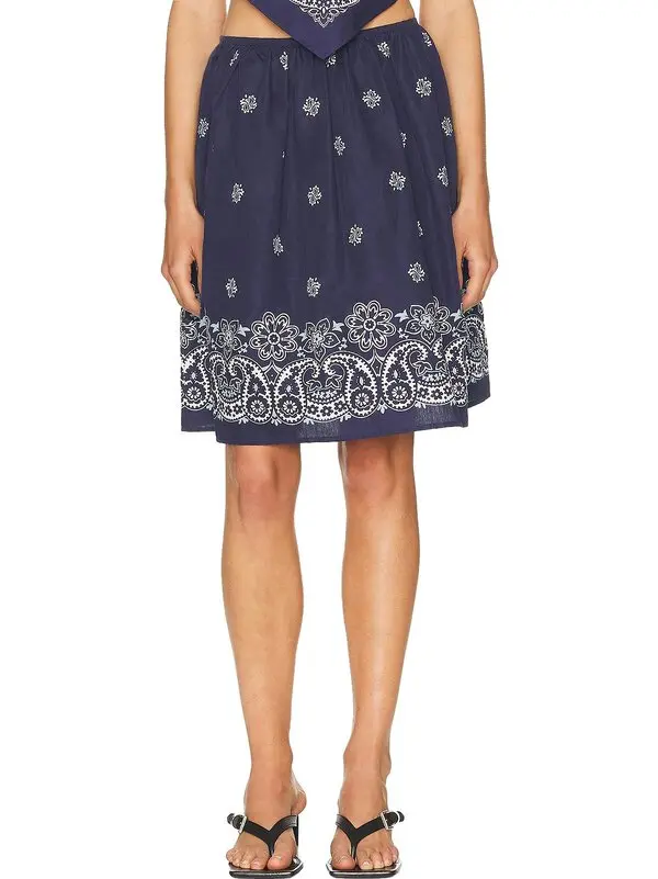 Miu Miu Crepe Skirt - Blue & Bianco