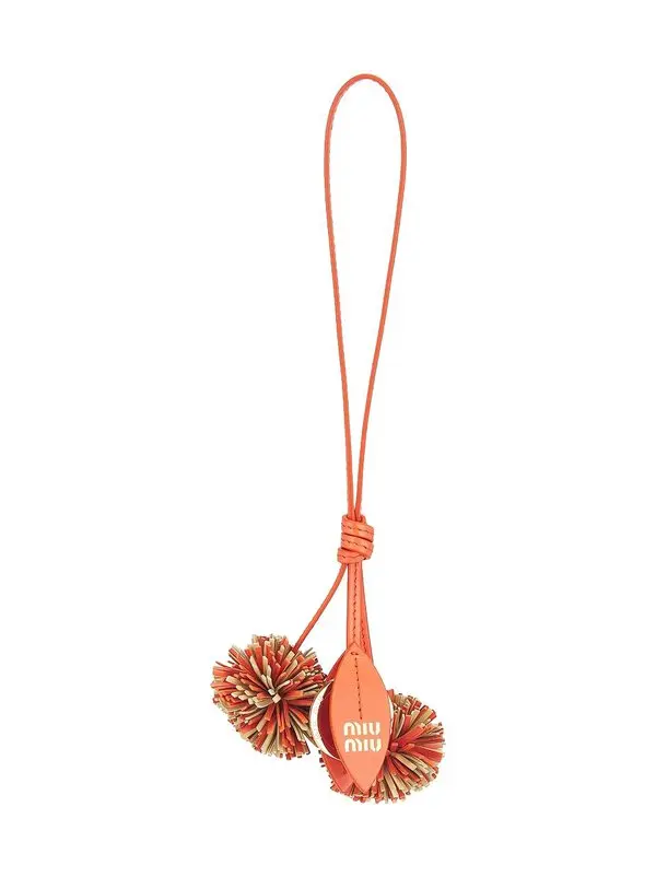 Miu Miu Pom Pom Bag Charm - Arancio & Soia