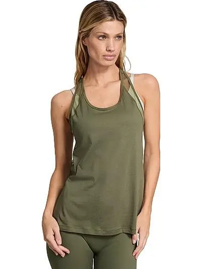 Victoria's Secret Vsx Cotton Jersey Racerback Tank Top - Green