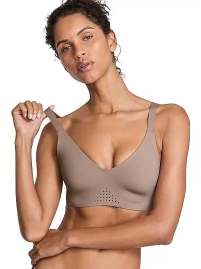 Victoria's Secret Vsx Featherweight™ Medium V-neck Sports Bra - Beige