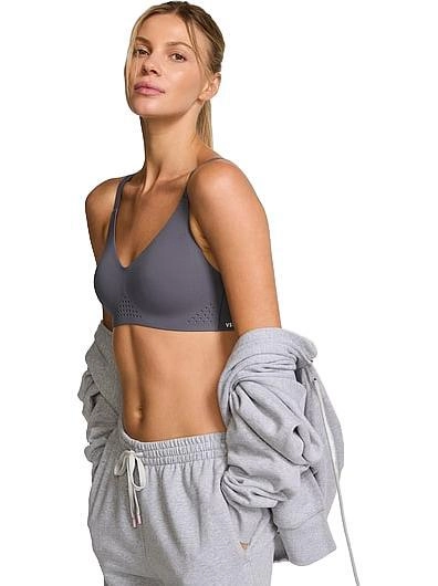 Victoria's Secret Vsx Featherweight™ Medium V-neck Sports Bra - Grey