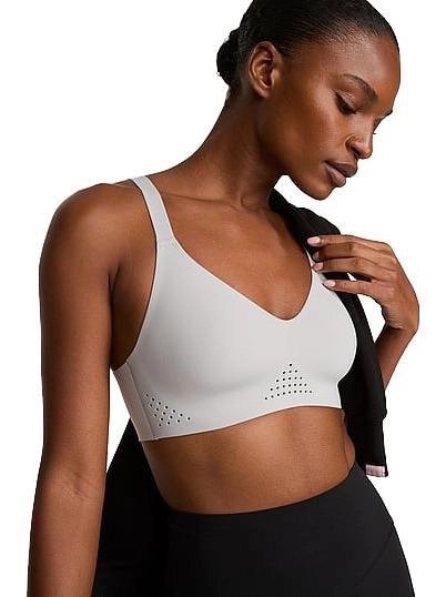 Victoria's Secret Vsx Featherweight™ Medium V-neck Sports Bra - Grey