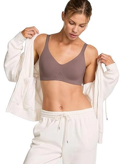 Victoria's Secret Vsx Featherweight™ Medium V-neck Sports Bra - Grey