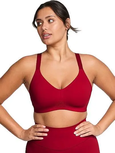 Victoria's Secret Vsx Featherweight™ Medium V-neck Sports Bra - Red