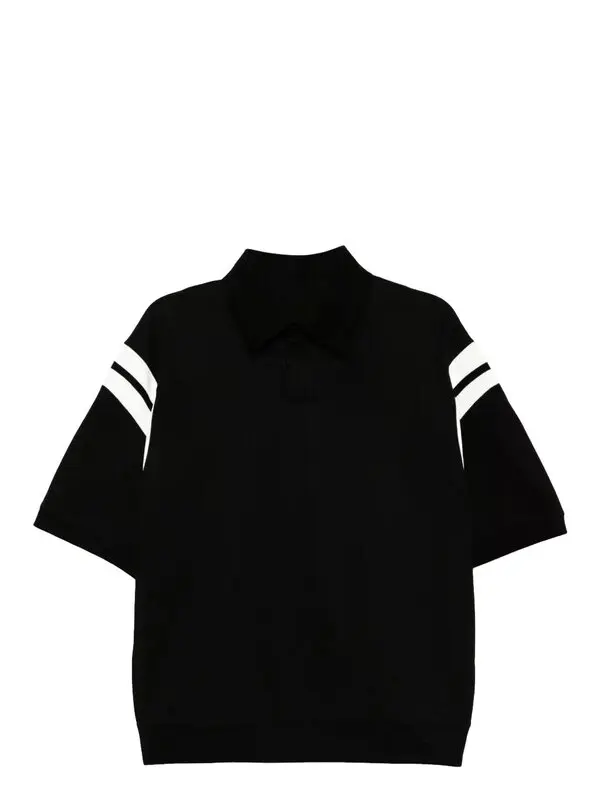 CROQUIS Panelled Polo Shirt - Black