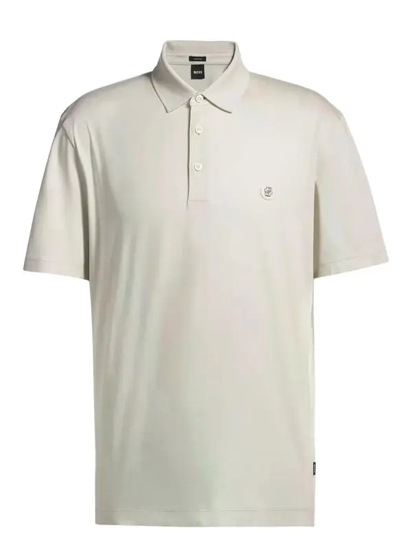 BOSS Double Monogrammed Polo Shirt - Grey