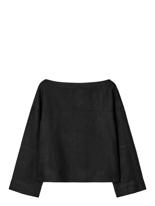 Cos Tie-detail Linen Blouse - Black