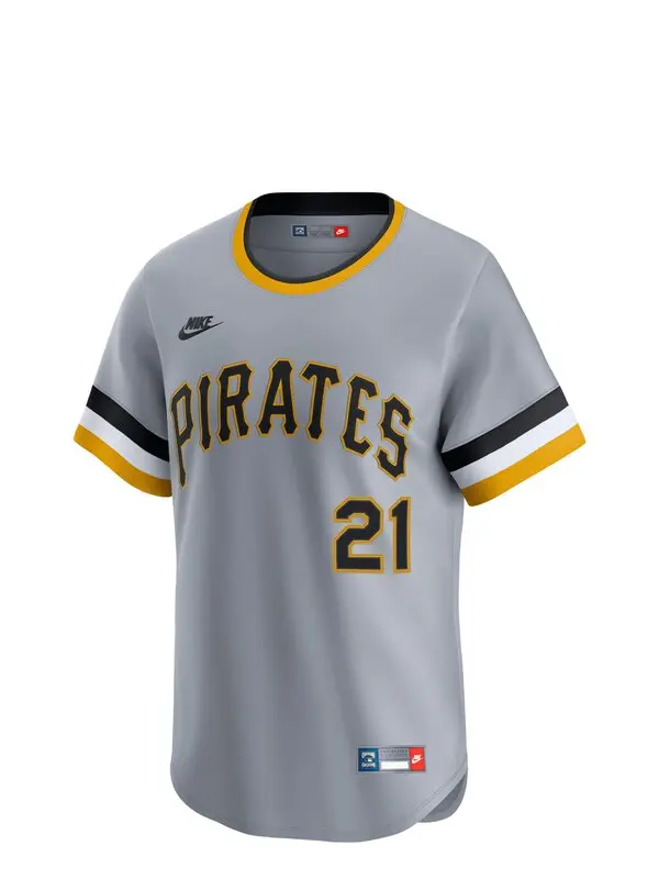 Nike Roberto Clemente Pittsburgh Pirates Cooperstown Dri-fit Adv Mlb Limited Jersey - Grey
