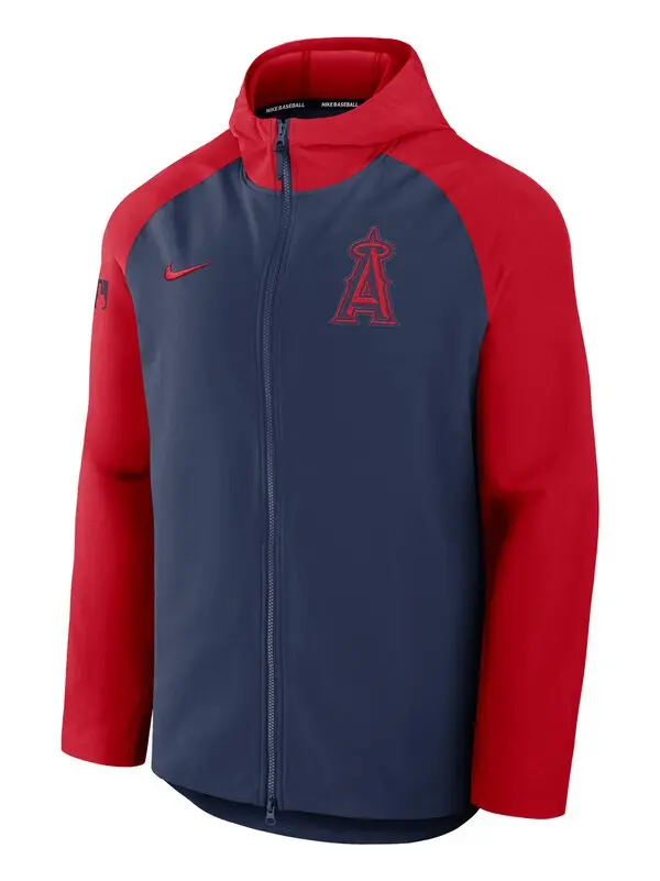 Nike Los Angeles Angels Authentic Collection Therma Mlb Full-zip Jacket - Blue