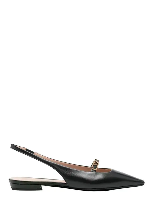 Emporio Armani Leather Ballet Flats - Black