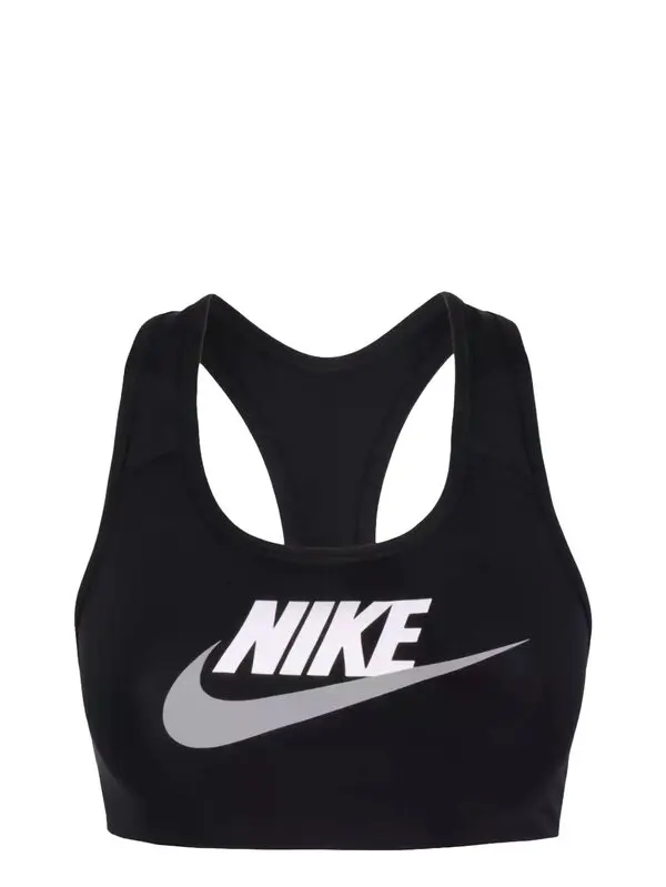Nike Dri-fit Swoosh Medium-support /white Sports Bra - Black
