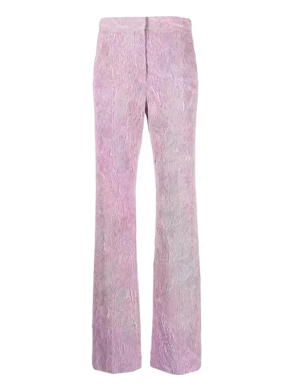 KRIZIA Textured Wide-leg Trousers - Pink