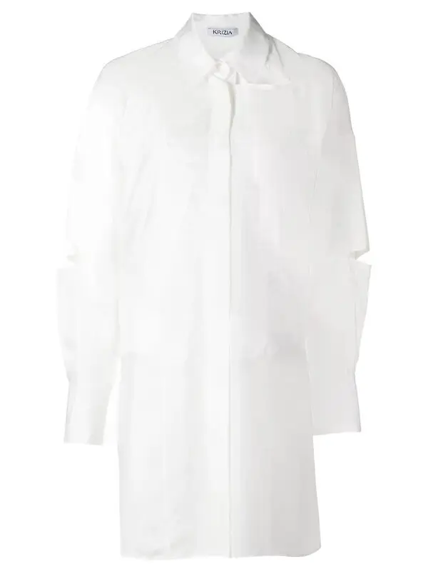 KRIZIA Cut-out Detail Shirt Dress - White