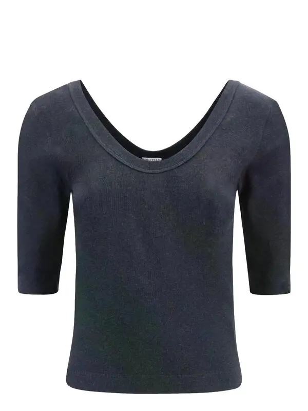 Brunello Cucinelli Fine-ribbed T-shirt - Grey