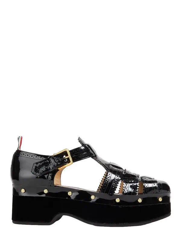 Thom Browne Patent-leather Platform Sandals - Black