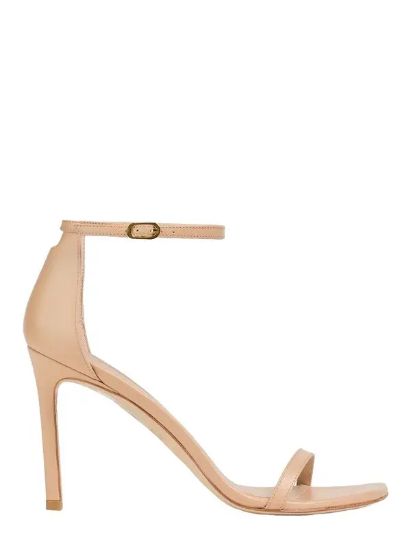 STUART WEITZMAN Amelina 95 Leather Sandals - Beige