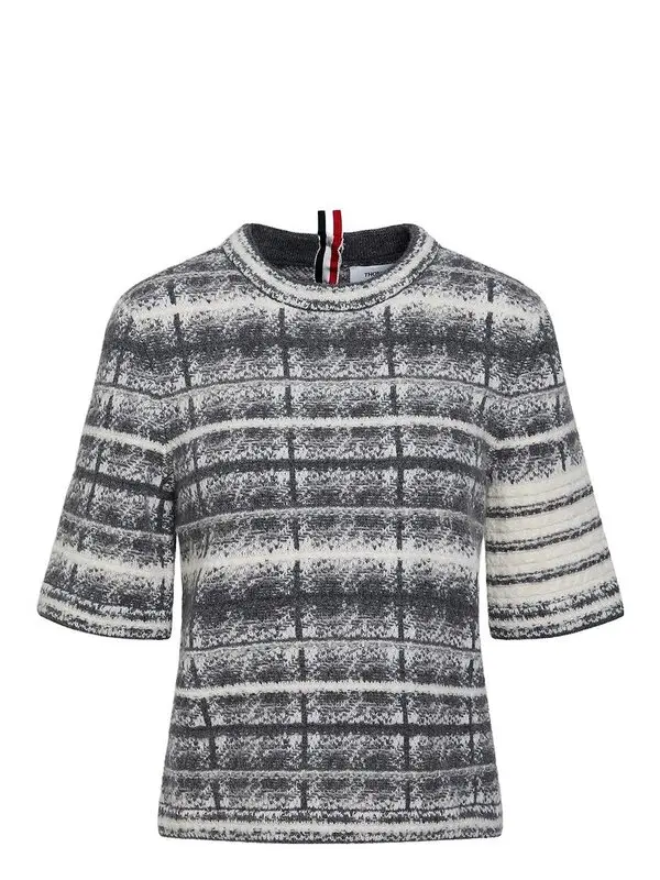 Thom Browne Jacquard-knit Wool-blend Sweater - Gray