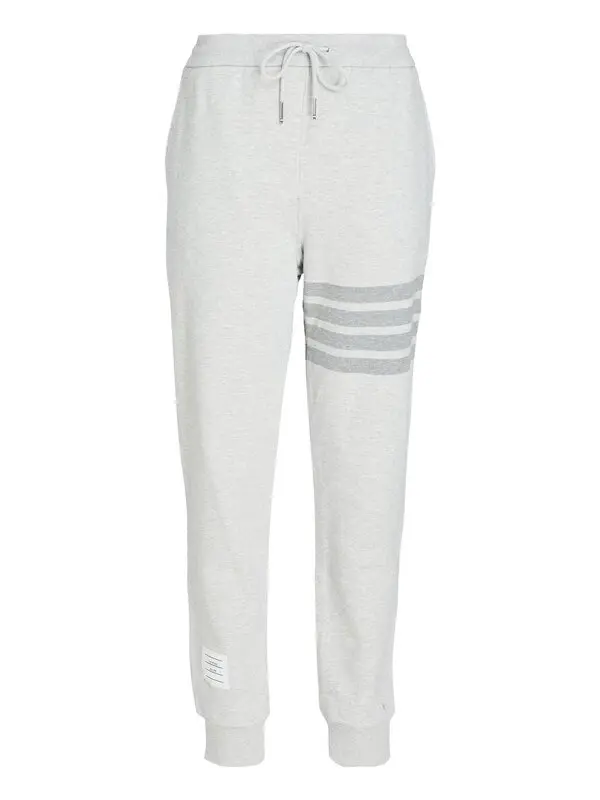 Thom Browne Striped Cotton-terry Track Pants - Light Gray