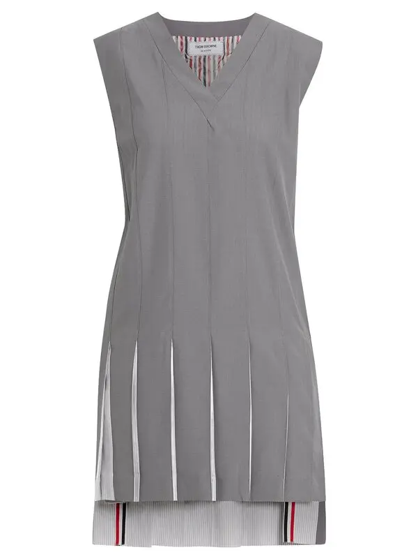 Thom Browne Pleated Mini Dress - Anthracite
