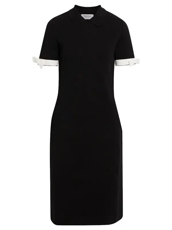 Thom Browne Bow-detailed Cotton-blend Dress - Black