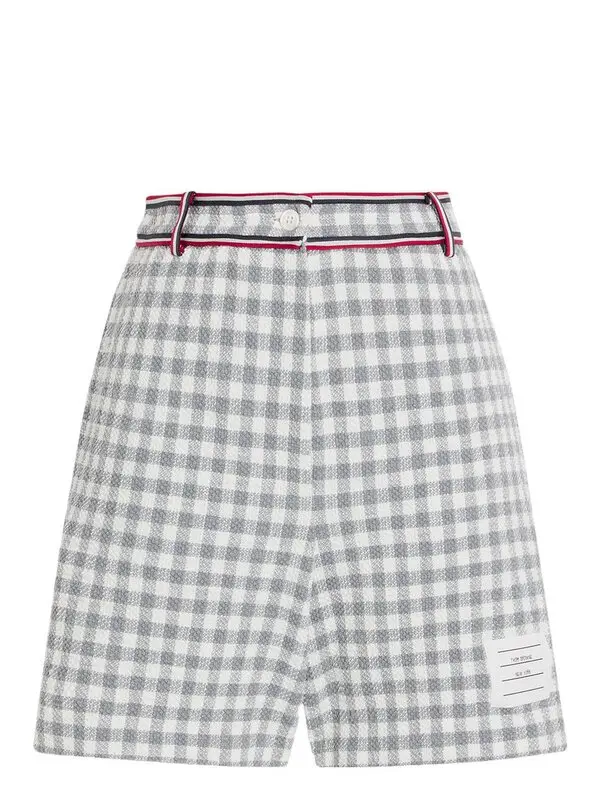 Thom Browne Gingham Cotton-blend Bouclé Shorts - Gray