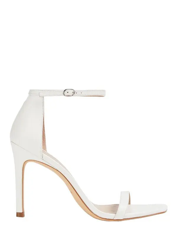 STUART WEITZMAN Amelina 95 Leather Sandals - White
