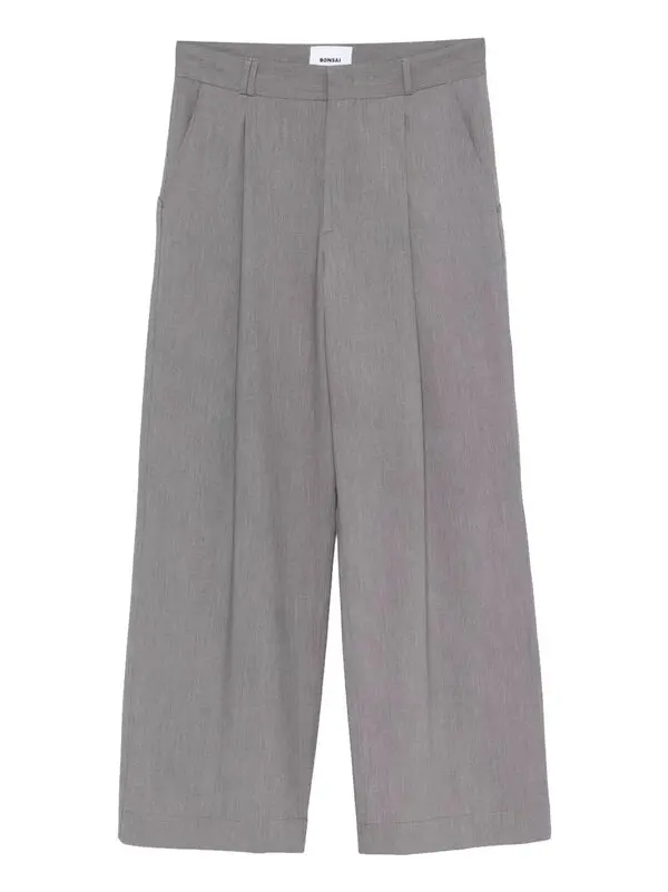 BONSAI Pleat-detailing Trousers - Grey