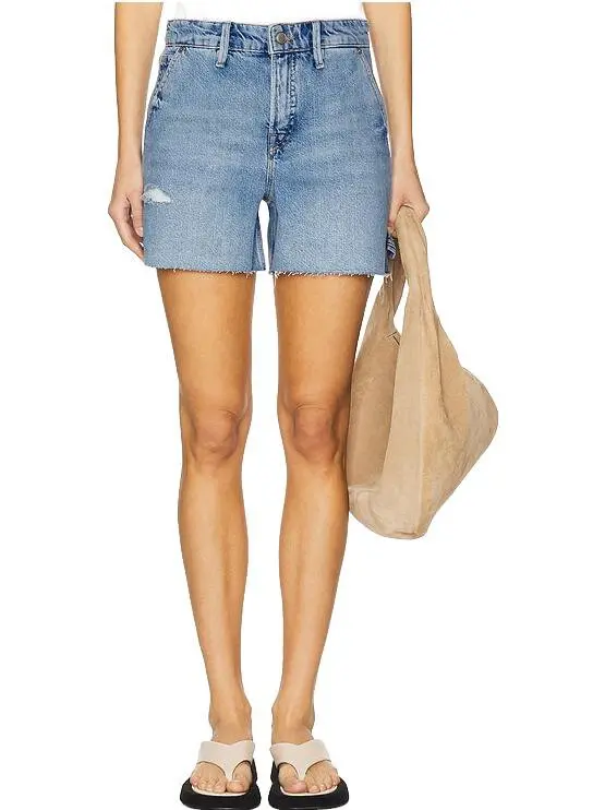 Good American Good 90s Long Denim Shorts - Blue