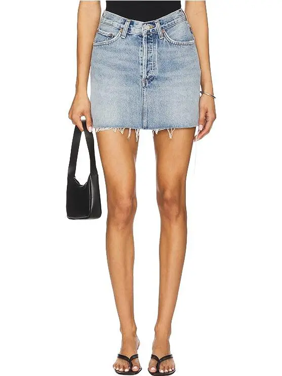 AGOLDE V-waist Mini Skirt - Blue
