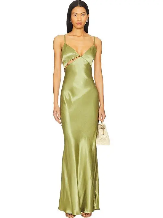Minkpink Olympia Bead Midi Dress - Green