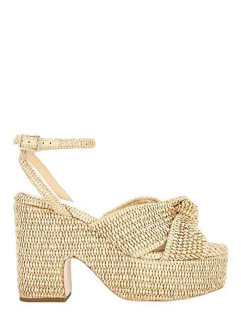 LOEFFLER RANDALL Woven Raffia Platform Sandal - Neutral