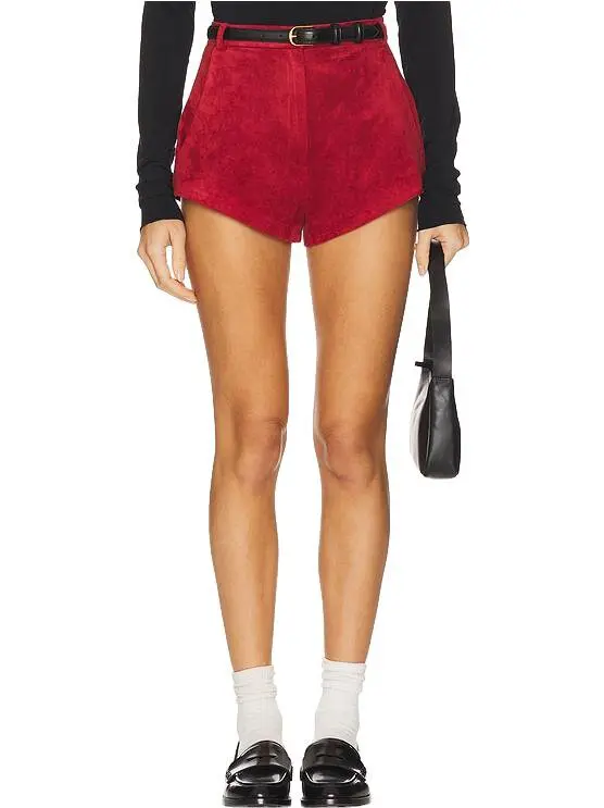 Amanda Uprichard X Revolve Kelso Suede Short - Red