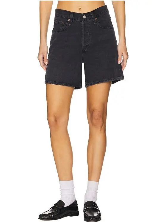 AGOLDE V-waist Denim Shorts - Black