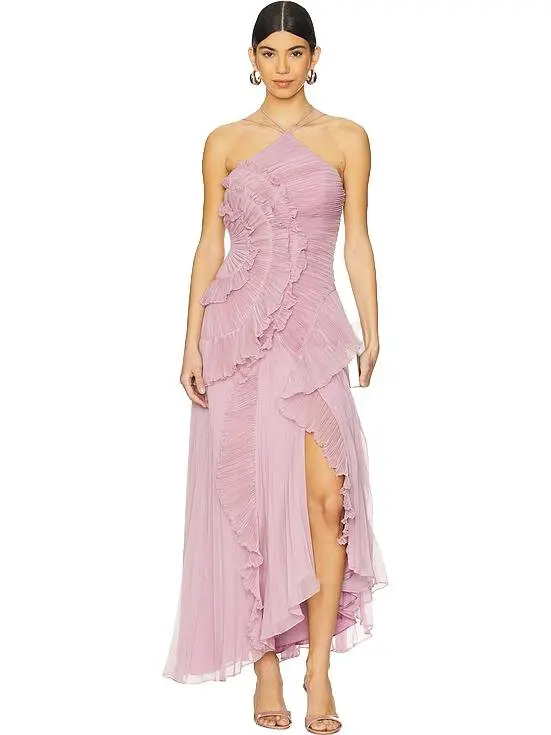 AMUR Lorelie Halter Gown - Mauve