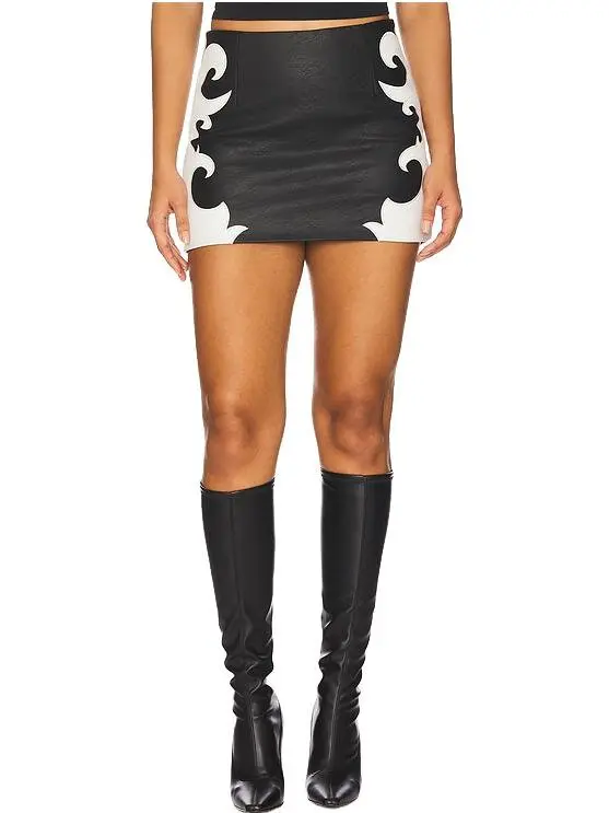 YELLOW THE LABEL Mountain Mini Skirt - Black