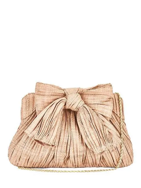 LOEFFLER RANDALL Rayne Pleated Bow Clutch - Blush