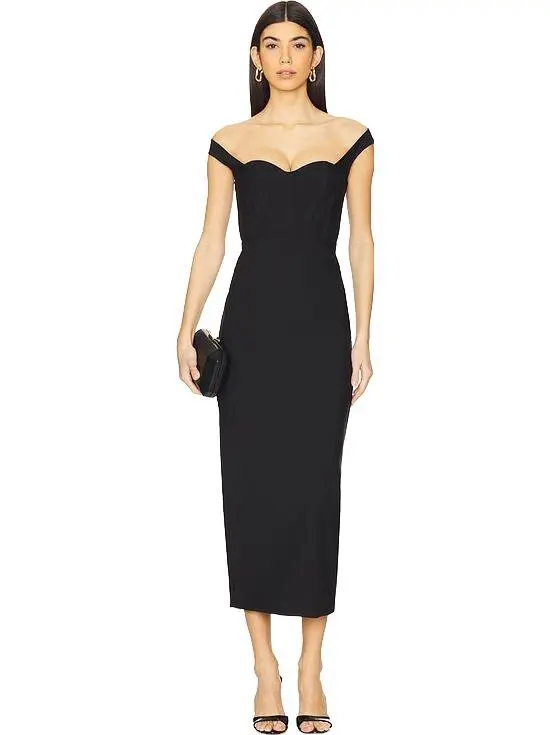MICHAEL COSTELLO X Rubina Midi Dress - Black