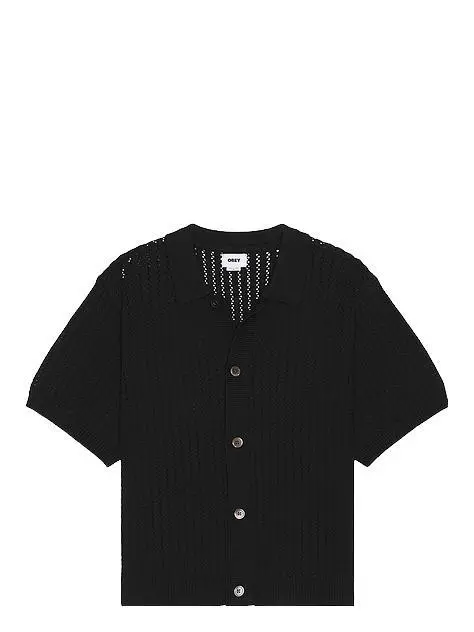 Obey Dez Sweater Shirt In Black - Digital Black