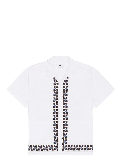 Obey Ruben Woven Shirt In White - White Multi