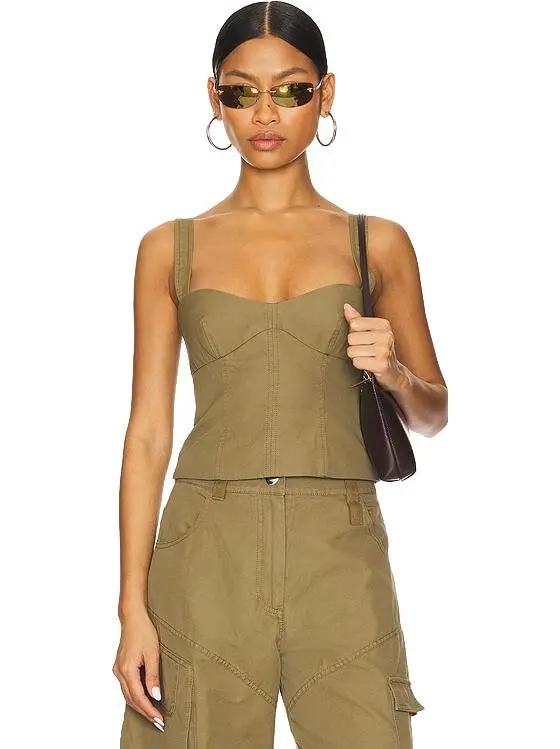 CAMILA COELHO Gigi Top - Olive Green