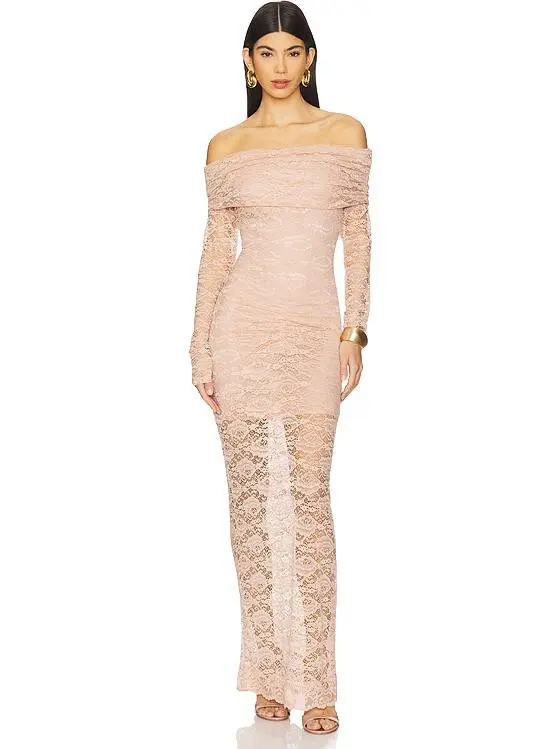 Ronny Kobo Yessenia Lace Maxi Dress - Rose