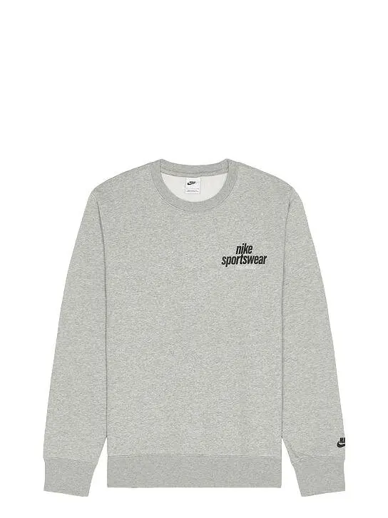 Nike Club Crew Neck Sweatshirt - Dark Grey Heather & Black