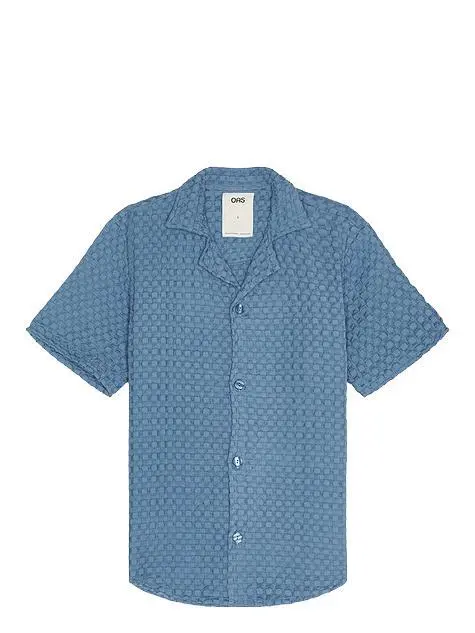 Oas Coronet Cuba Waffle Shirt - Blue