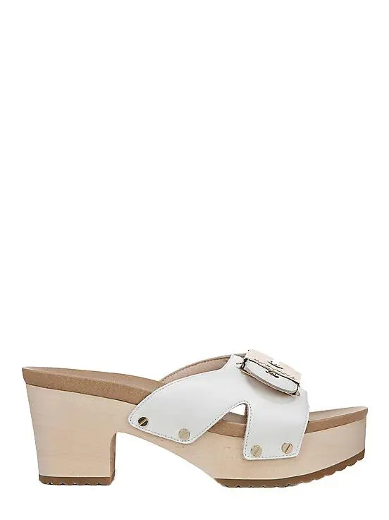 Dr. Scholl'S Original Max Too Wood-bottom Platform Sandals - White