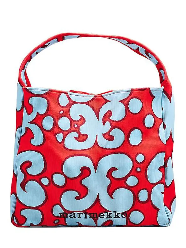 Marimekko Merirosvo Knit Stripe Tote - Light Blue Red